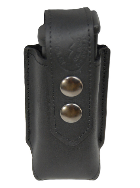 Black Leather Single Magazine Pouch with Retention Strap for Single ...