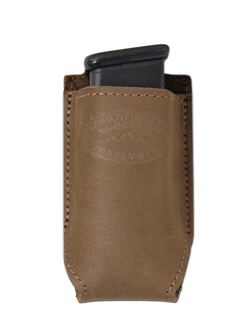 Olive Drab Leather Single Magazine Pouch: Single Stack, Double Stack ...