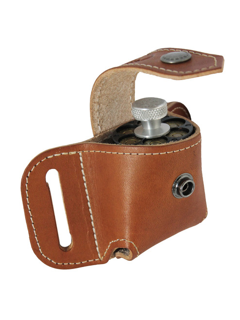 Saddle Tan Leather Belt Loop Single Speed Loader Pouch for .22 .38 .357 ...