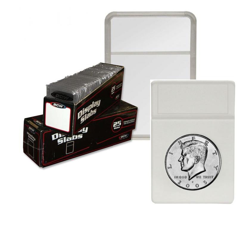 BCW Coin Display Slabs with Half Dollar Inserts (25 Count)