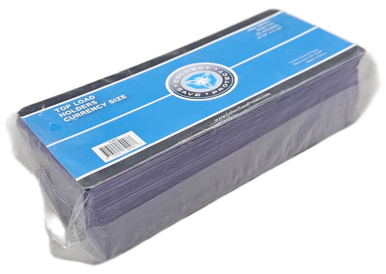 CSP Regular Currency Topload Holders - Standard Dollar Bill Size (25 ...