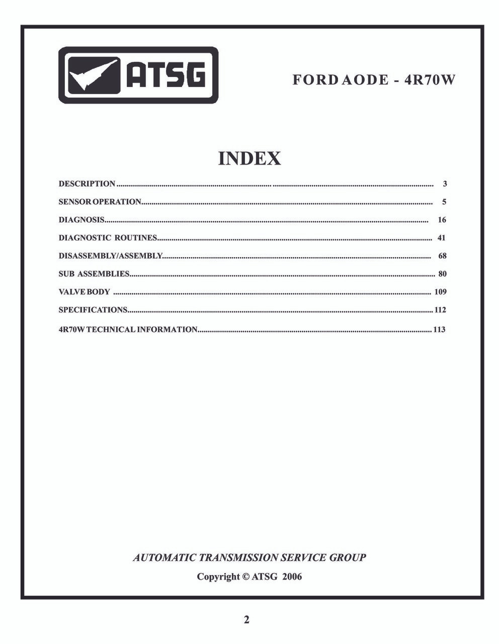 AODE / 4R70W_Download - ATSG Bookstore