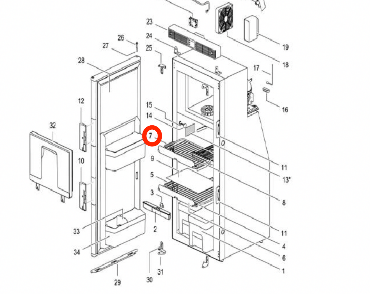 Norcold® Small Shelf 691584 (Fits N1090 Series) - RV Fridge Guys