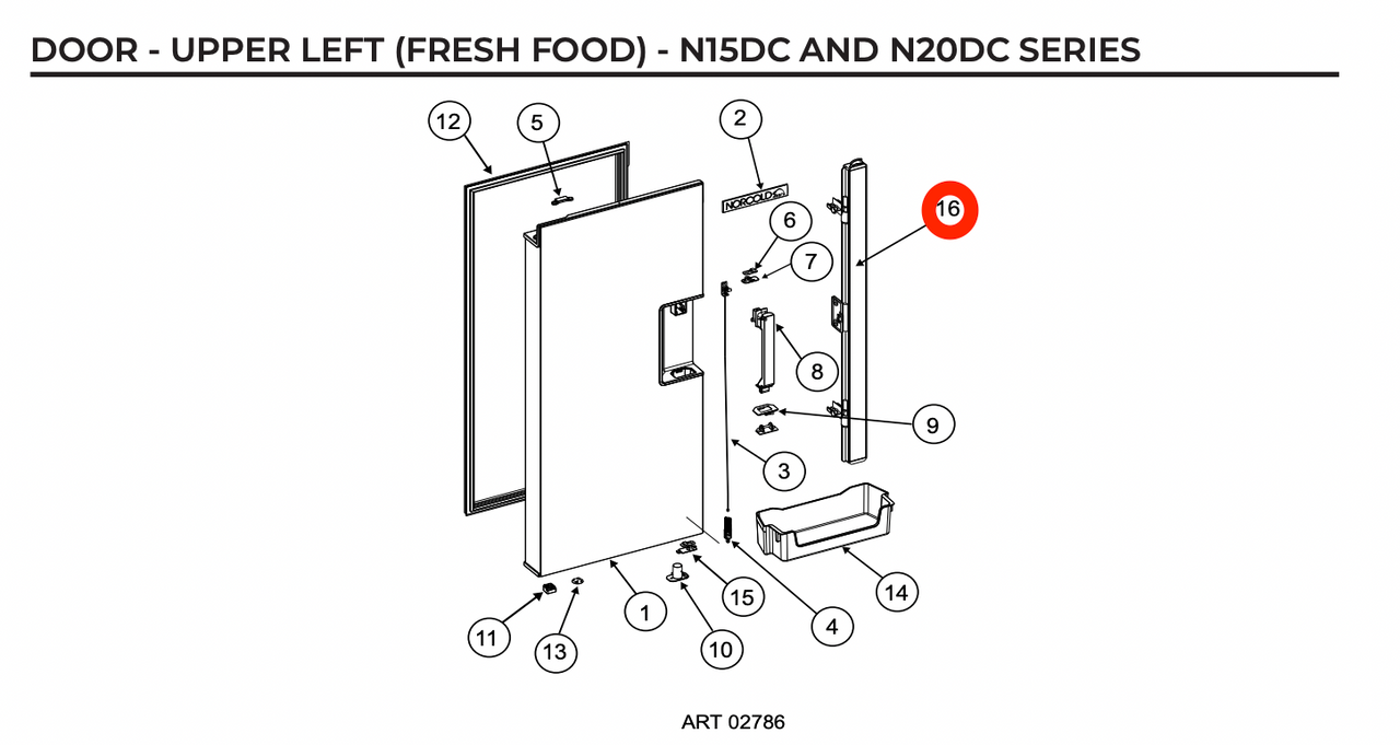 Norcold Door Flapper Assembly Kit 641040 (Fits N15DC) - RV Fridge Guys