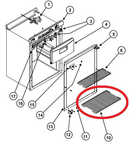 Norcold Lower Shelf 619102 (fits the N300/ N302) - RV Fridge Guys