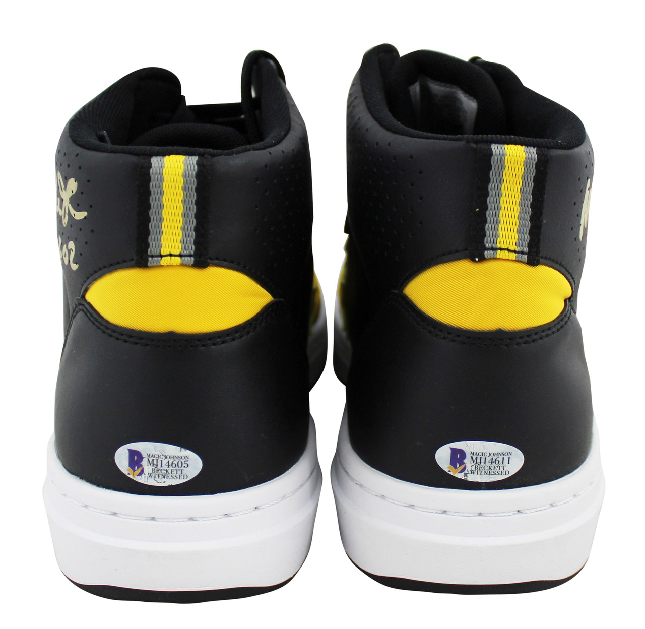 Lakers Magic Johnson "HOF 02" Signed Converse Rival Mid Size 13 Shoes w ...