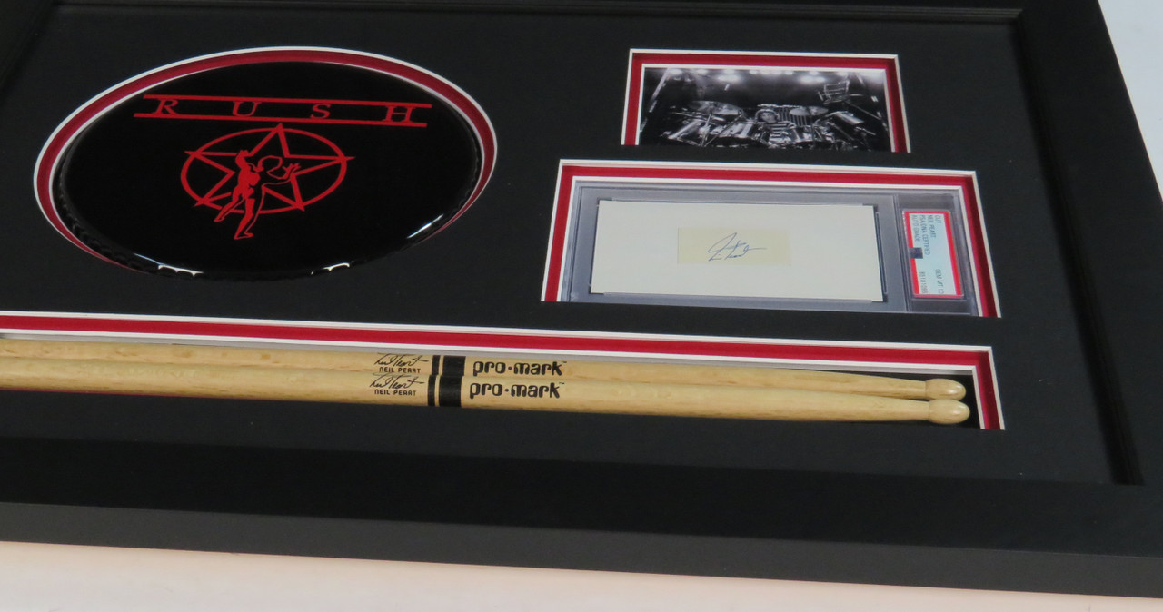 Neil Peart Signed Drumstick Display - Premiere Collectibles