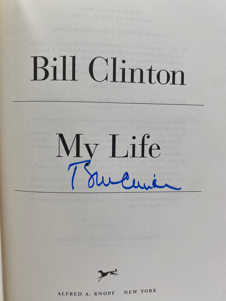 My Life - President Bill Clinton (Signed Book)
