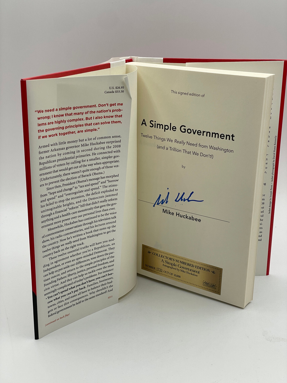 A Simple Government - Mike Huckabee (Signed Book)