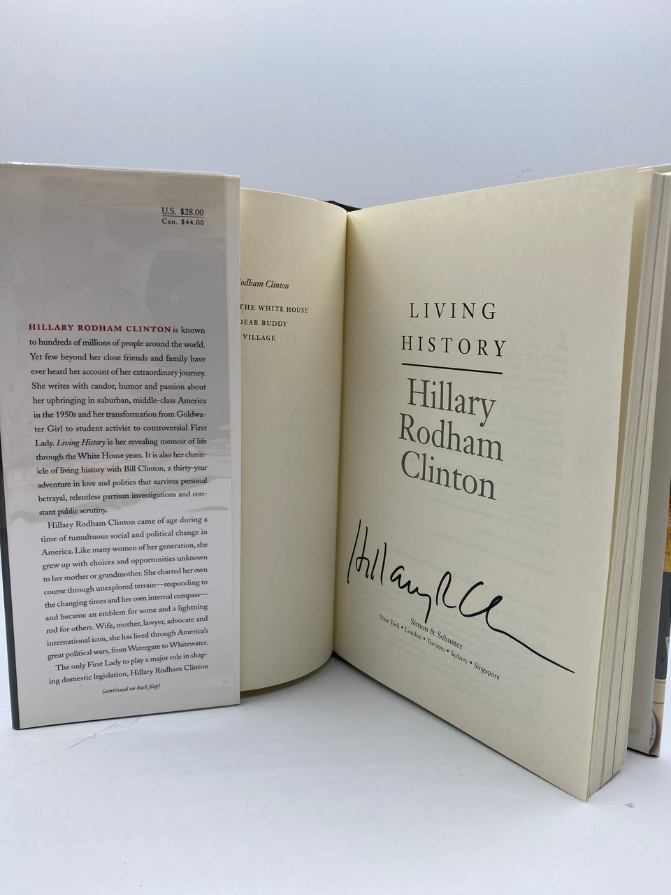 Hillary Rodham Clinotn Signed, Living History