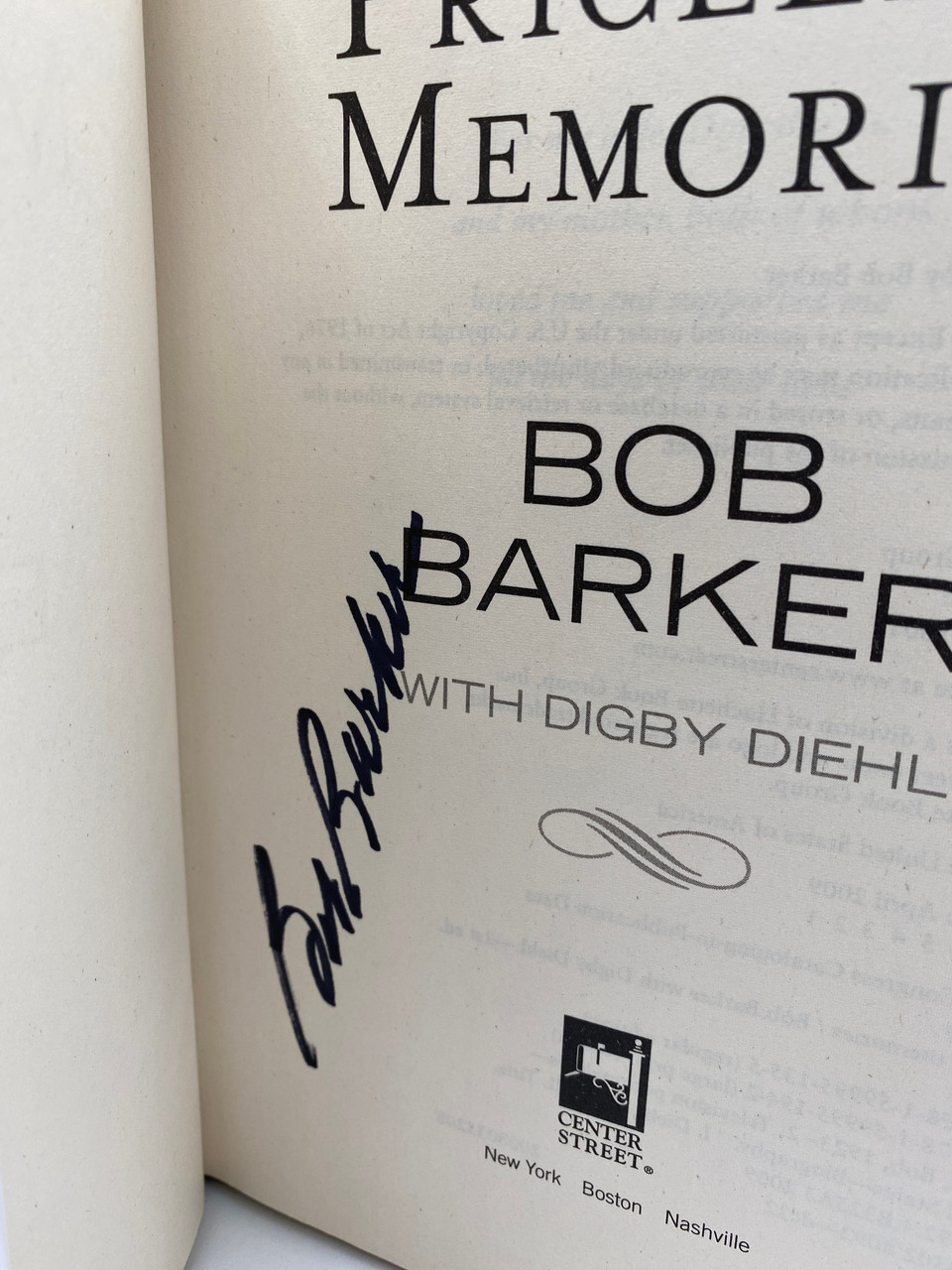 Priceless Memories - Bob Barker (Signed Book)