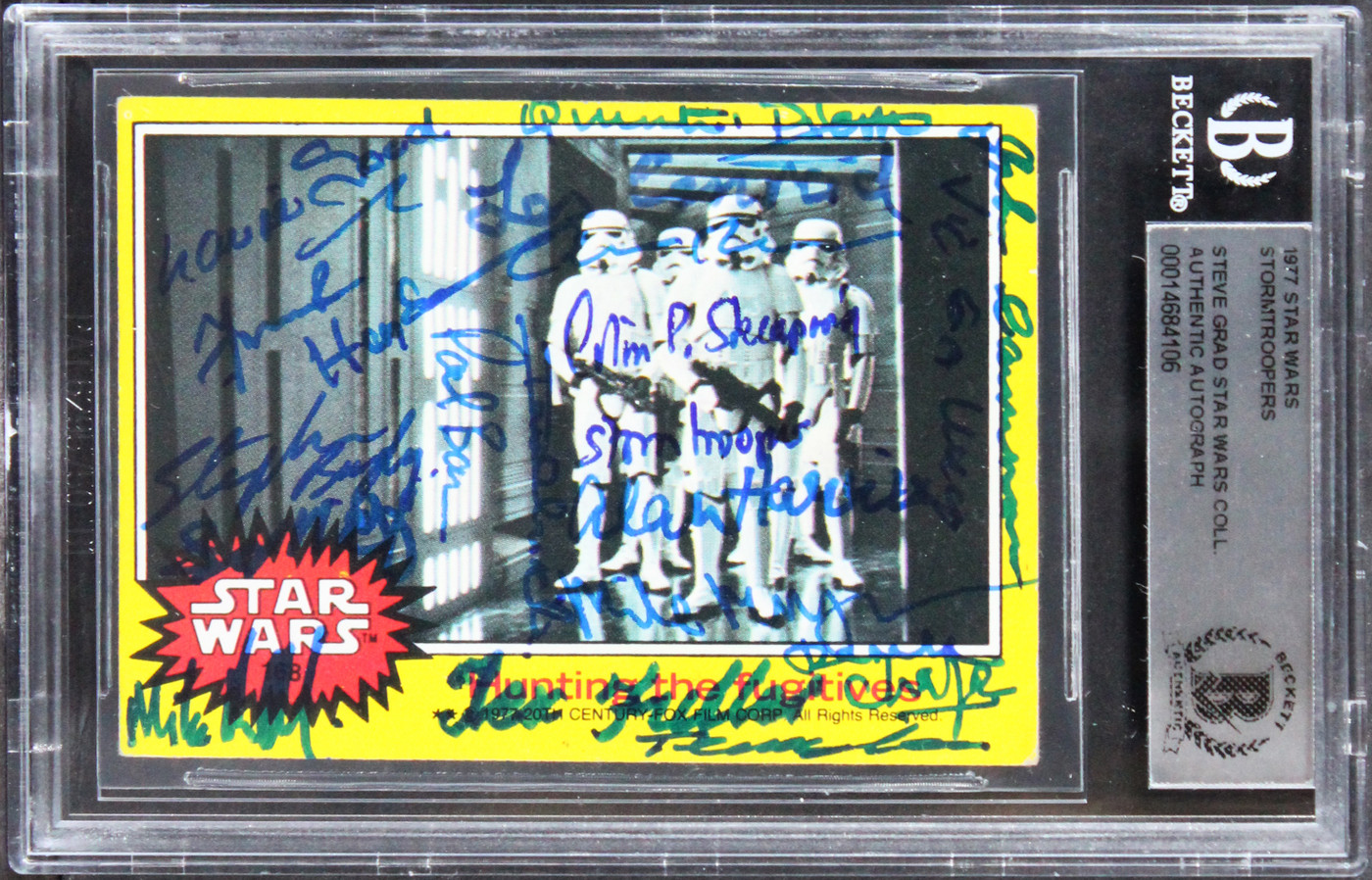 Star Wars (17) Harris, Bayley, Goode +14 Signed 1977 Stormtroopers Card ...