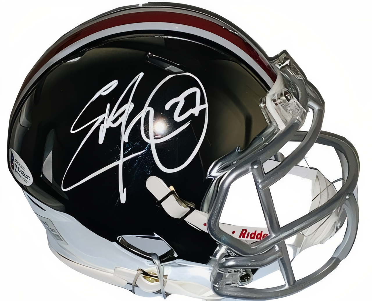 Eddie George Signed Ohio State Buckeyes Riddell Chrome Mini Helmet #27 ...