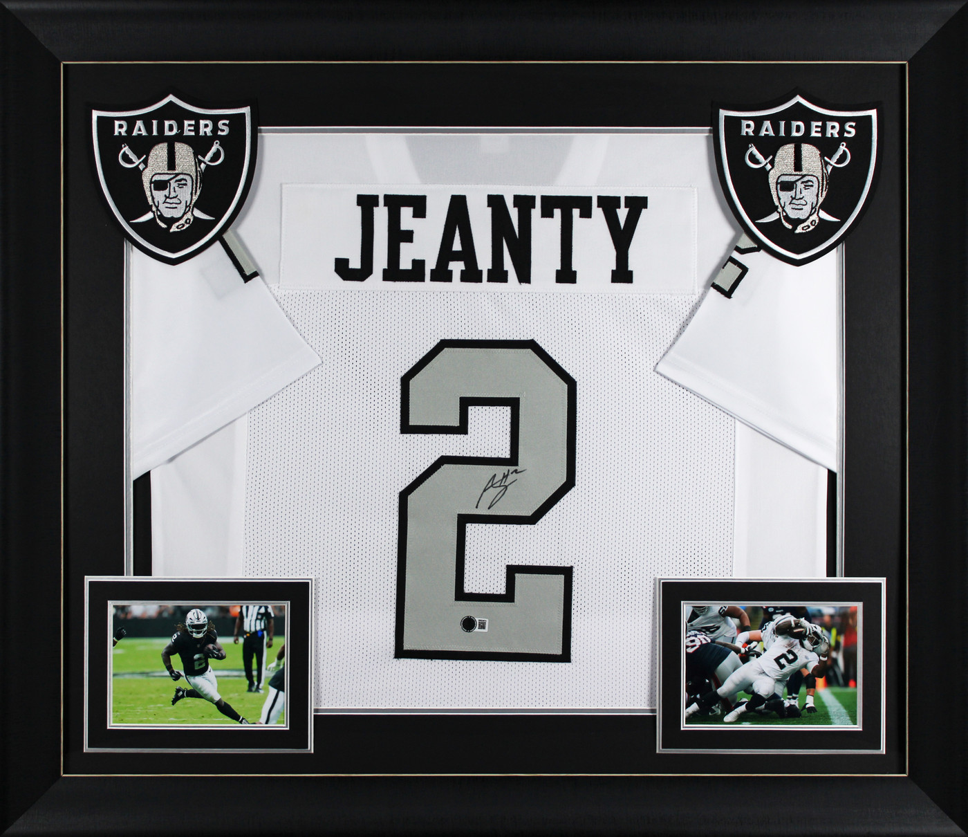 Ashton Jeanty Authentic Signed White Color Rush Pro Style Framed Jersey ...
