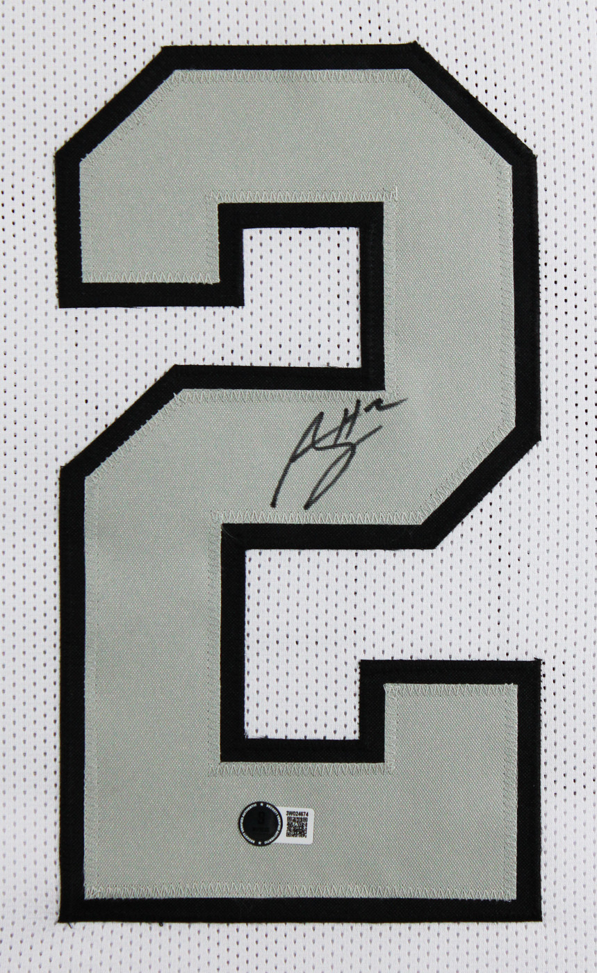 Ashton Jeanty Authentic Signed White Color Rush Pro Style Framed Jersey ...
