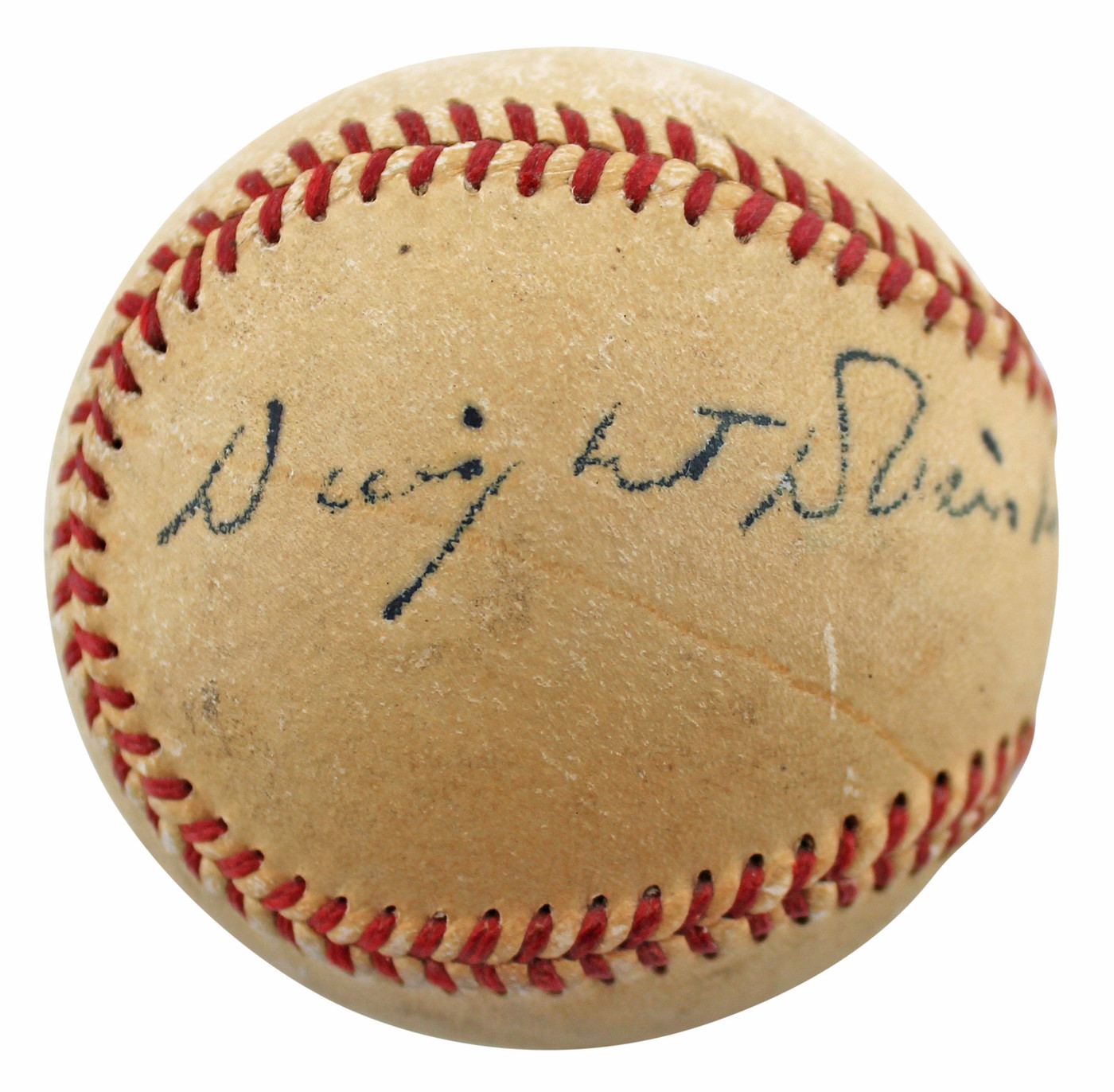 Dwight D. Eisenhower Authentic Signed WIlliam Harridge Oal Baseball BAS ...