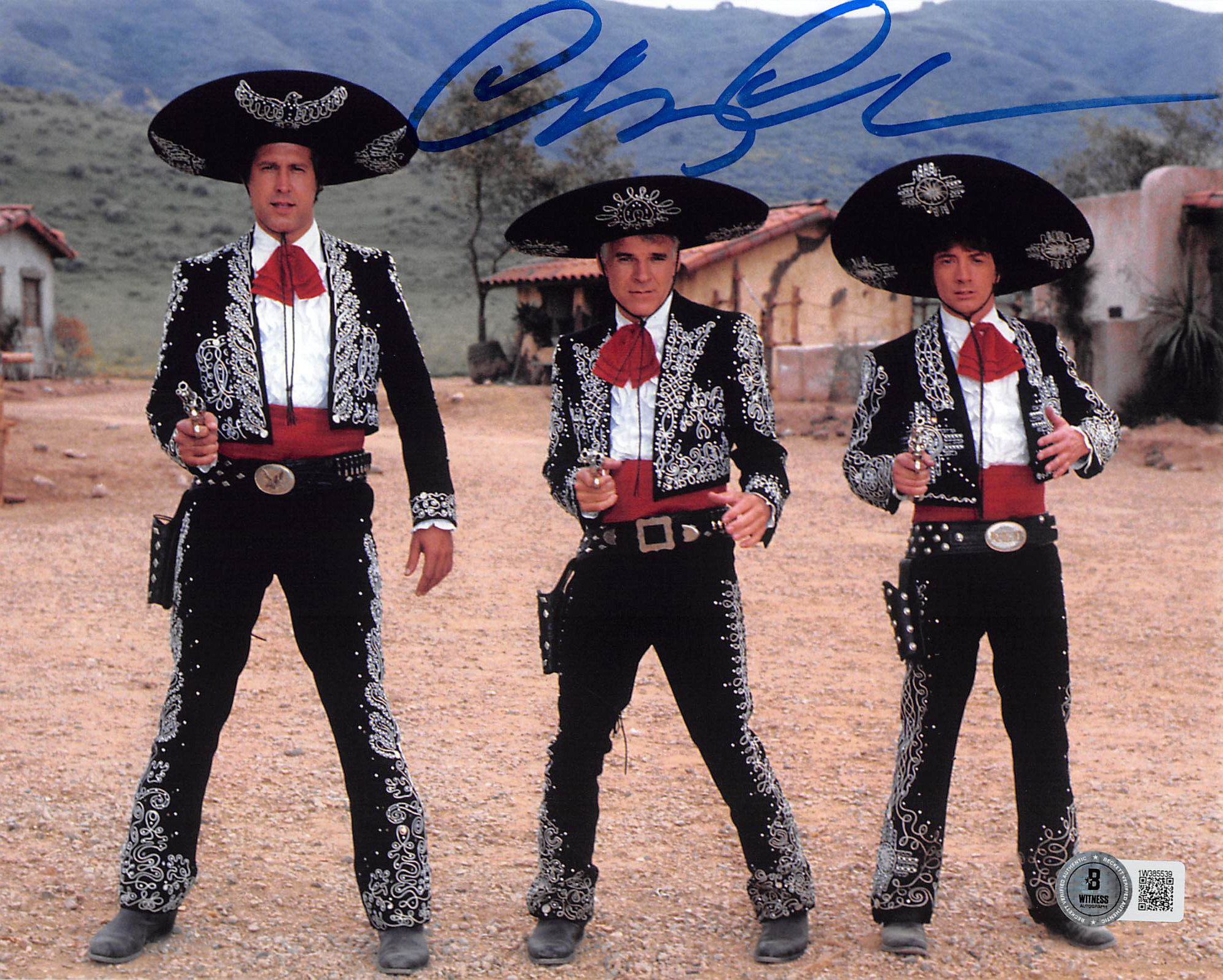 Chevy Chase Three Amigos! Signed 8x10 Horizontal Guns Drawn Photo BAS ...