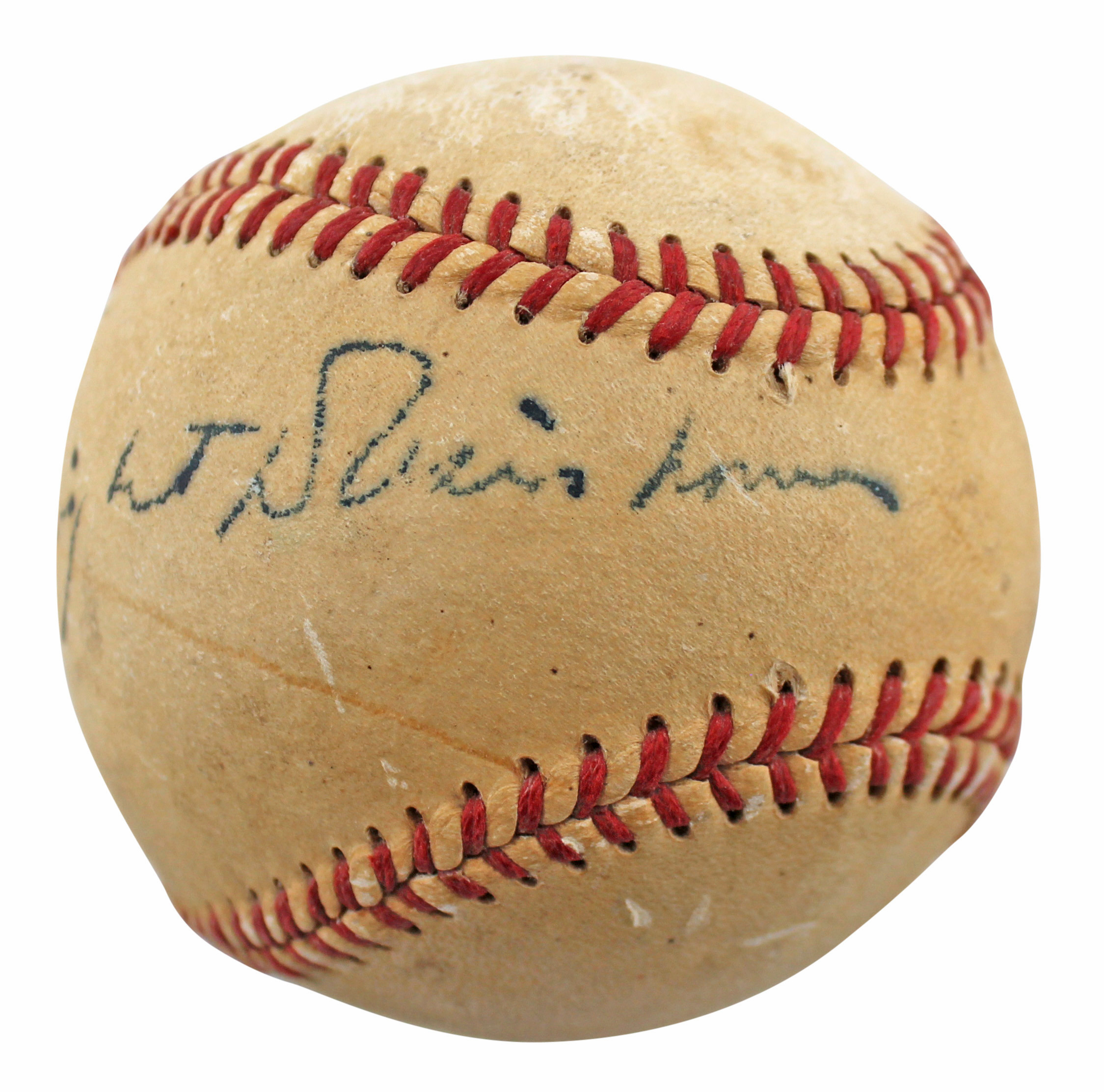 Dwight D. Eisenhower Authentic Signed WIlliam Harridge Oal Baseball BAS ...