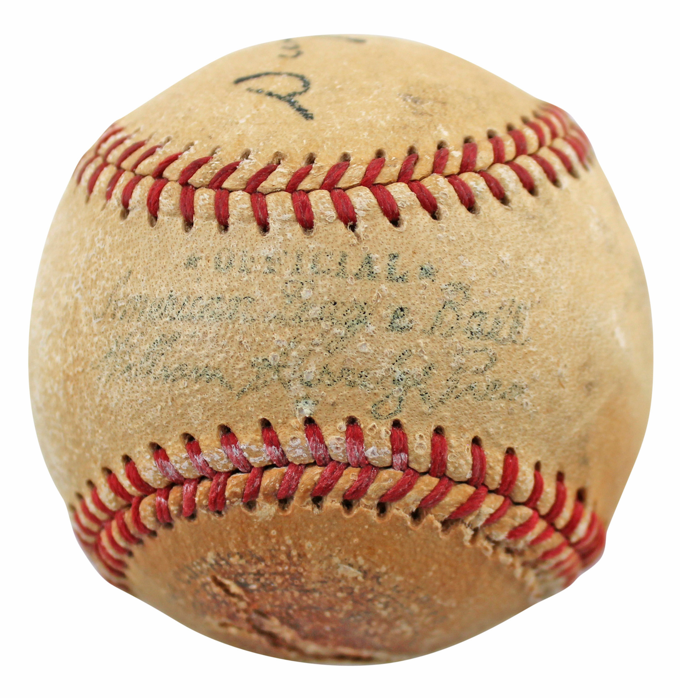 Dwight D. Eisenhower Authentic Signed WIlliam Harridge Oal Baseball BAS ...