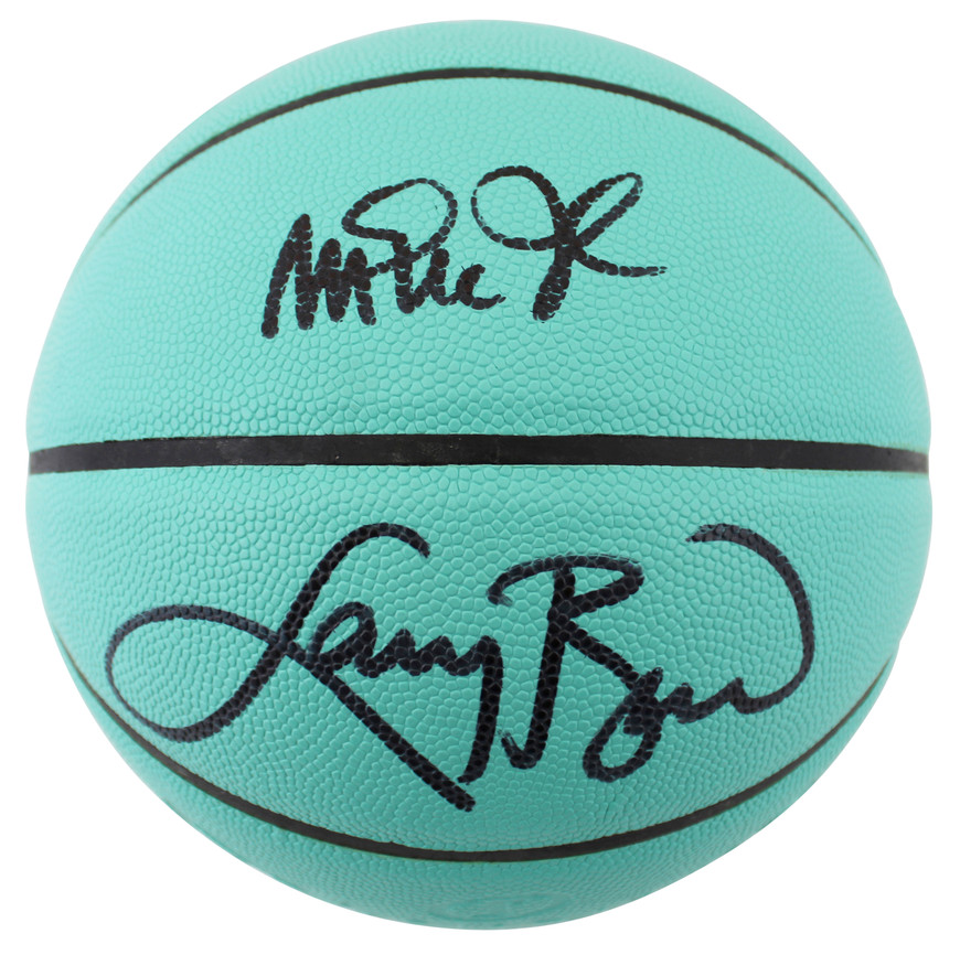 Magic Johnson & Larry BIrd Signed Tiffany & Co X Spalding Basketball LE ...