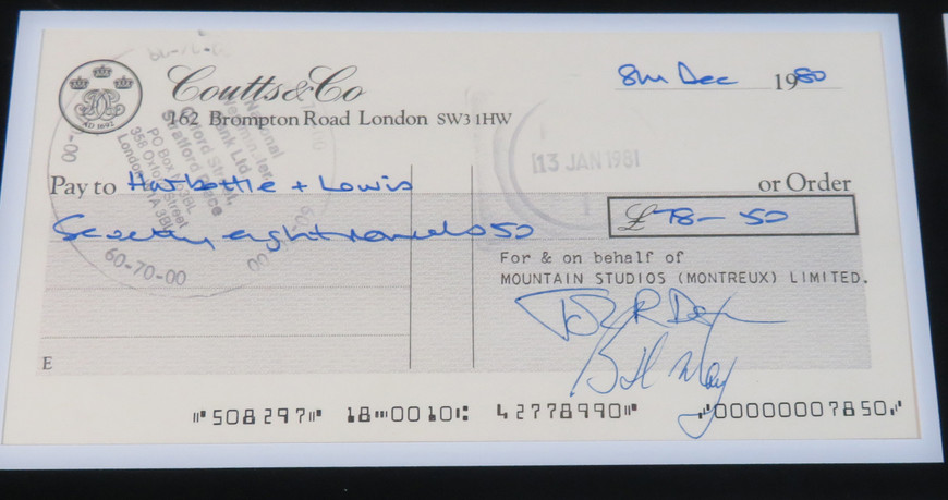 Queen Signed Display – Autographed by Freddie Mercury & Band | JSA ...