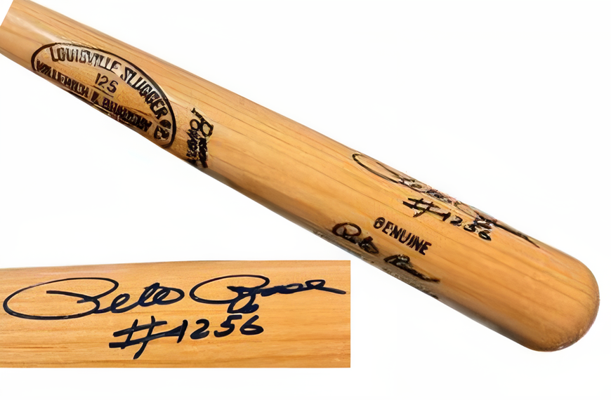 Pete Rose Signed Louisville Slugger Engraved Player Model 125 Natural ...
