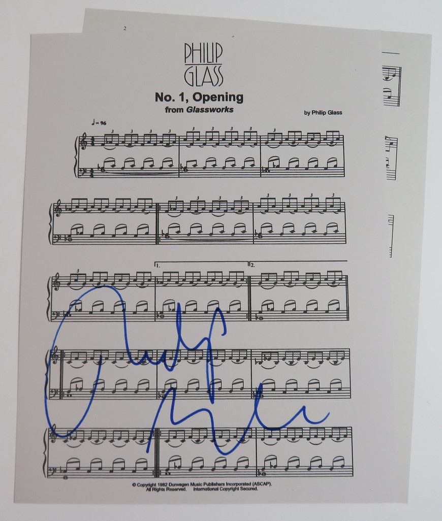 No. 1 Opening - Philip Glass (Signed Book)