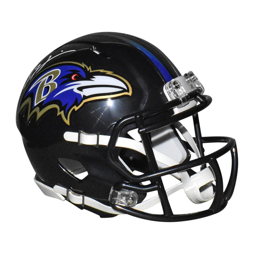 Ray Lewis Signed Baltimore Ravens Speed Mini Replica Black Football ...