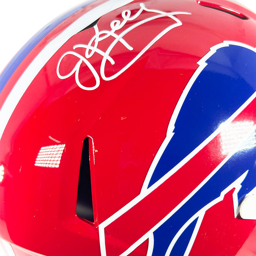Jim Kelly Thurman Thomas Signed Buffalo Bills Throwback 1987-01 Speed ...