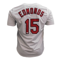 Jim Edmonds Autographed St. Louis Pro Style Baseball Jersey White (JSA)