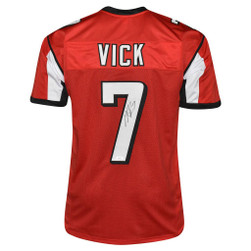 Michael Vick Signed Atlanta Pro Red Football Jersey (BECKETT)
