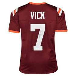 Michael Vick Signed Virginia Tech College Red Football Jersey (JSA)