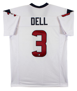 Tank Dell Authentic Signed White Pro Style Jersey w/ Black Signature BAS