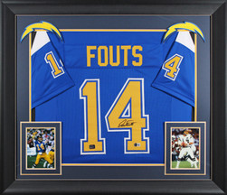 Dan Fouts Authentic Signed Blue Throwback Pro Style Framed Jersey BAS ...