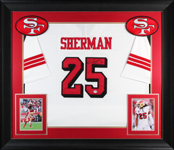 49ers Richard Sherman Signed White Nike Elite Framed Jersey PSA/DNA # ...