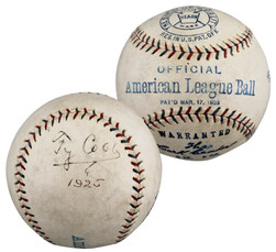 Tigers Ty Cobb Signed 1925 B. Bancroft Johnson Reach OAL Baseball JSA # ...