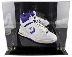Magic Johnson Signed Right Purple & White Converse Weapon Shoe W/ Case ...