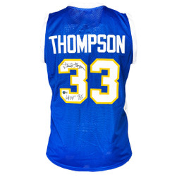 David Thompson Signed HOF 96 Inscription Denver Royal Blue Basketball ...