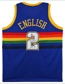 Alex English "HOF 97" Signed Blue TB Pro Style Jersey Autographed BAS ...