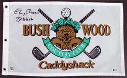 Caddyshack Chevy Chase Full Name w/ "Ty Webb" Signed Bushwood Flag BAS ...