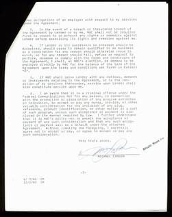 Michael Landon Bonanza Authentic Signed 1982 NBC Contract PSA/DNA #B61343