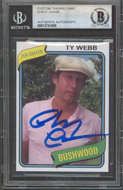 Chevy Chase Caddyshack Authentic Signed Ty Webb Custom Trading Card BAS ...