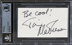 Tim Matheson The West Wing "Be Cool!" Signed 3x5 Index Card BAS Slabbed