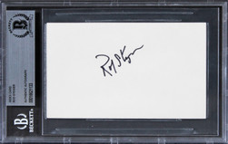 Rod Steiger In The Heat of the Night Signed 3x5 Index Card BAS Slabbed 3