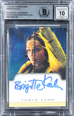 Brigitte Kahn Star Wars Signed Custom Trading Card Auto 10! BAS Slabbed