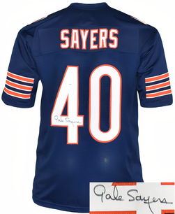 Gale Sayers Signed Chicago Navy Tb Custom Stitched Pro Style Football ...