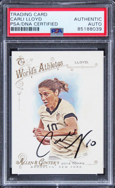 Team USA Carli Lloyd Signed 2014 Topps Allen & Ginter's #214 Card PSA ...