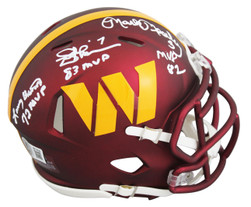 Commanders (3) Theismann, Moseley & Brown Signed Speed Mini Helmet BAS ...