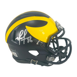 Mario Manningham Signed Michigan Wolverines Speed Mini Football Helmet ...