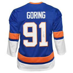 Butch Goring Signed New York Blue Hockey Jersey (JSA)
